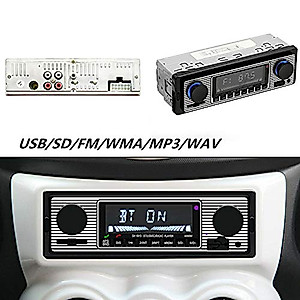 Car Stereo for Bluetooth, Retro Car FM Radio Smart Player, Electronic Auto FM Radio Receiver, Hands-Free Calling, Support MP3/WMA/WAV/AUX