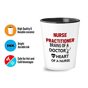 Nurse Shot Glass 1.5Oz - Idea for Nurses week Nursing Student Nurse Appreciation Week Future Doctor NICU - Nurse Practitioner Brains of a Doctor Heart