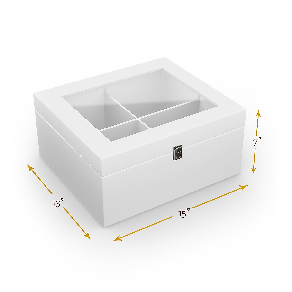 Wooden Storage Box for Clothing, Mail, Arts and Crafts, Photo, By Stony-Edge, 15″x13″x7″ (White)