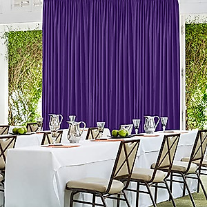 AK TRADING CO. 10 feet x 10 feet Purple Polyester Backdrop Drapes Curtains Panels with Rod Pockets - Wedding Ceremony Party Home Window Decorations (DRAPE-5x10-PURPLE)