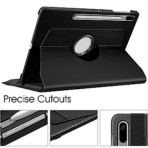 Fintie Rotating Case for Samsung Galaxy Tab S8 Plus 2022/S7 FE 2021/S7 Plus 2020 12.4 Inch with S Pen Holder, 360 Degree Swiveling Stand Cover Auto Sleep/Wake, Black