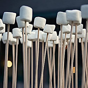 Grill Skewers for Fruit Kabobs - 100Pcs 16 Inches Disposable Marshmallow Roasting Sticks Bamboo Wooden Sticks for Food - Meat Sticks Wooden Wedding Favors Sandwich Meat BBQ Skewers for Appetizers