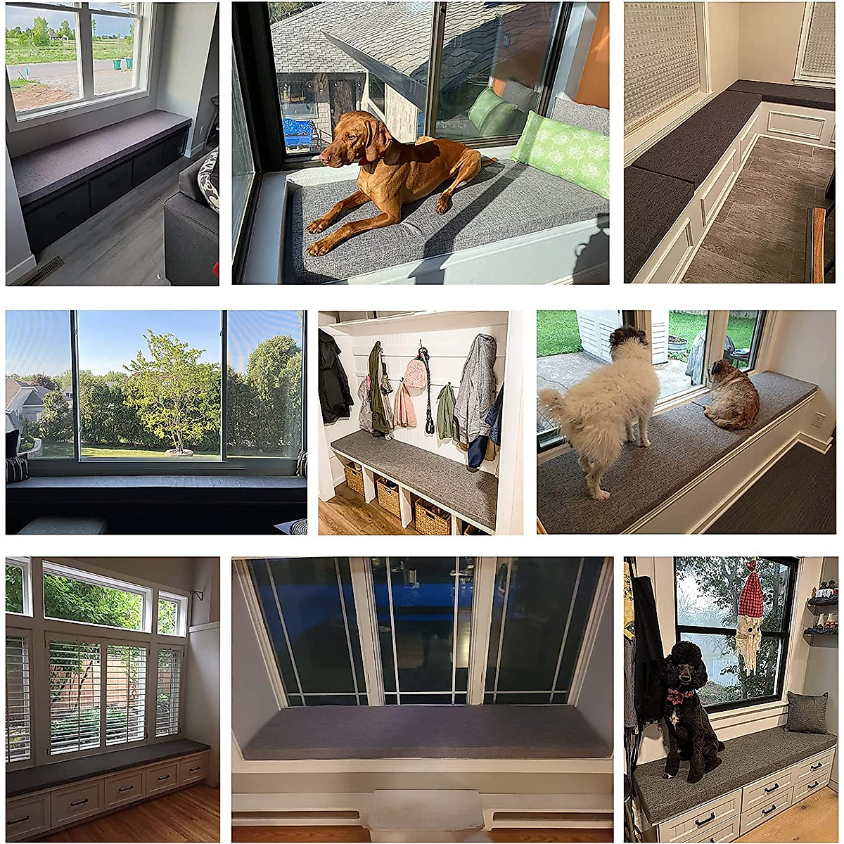 RCDPK Custom Bench Cushion Covers, Replacement Bench Pads Covers, Indoor/Outdoor Furniture Cushion Covers, Removable, with Non-Slip Bottom and Zipper,No Padding, 30 Colors to Choose