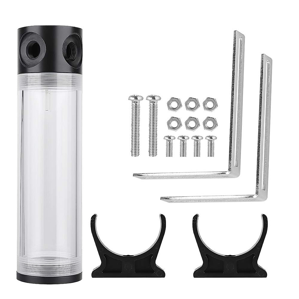 Water Cooling Reservoir, PC Water Reservoir 190mm*50mm Diameter G1/4'' POM Cylindrical CPU Water Cooler Reservoir System Heat Sink Kit Cooling Acrylic Water Reservoir for PC