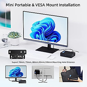 MeLE Fanless Mini PC QuieterHD3 N5105 Windows 11 Pro, 16GB RAM 512GB Mini Computer, WiFi6 BT5.2 Gigabit Ethernet, Support 4K UHD Triple Display, M.2 NVMe SSD, 2.5'' SATA HDD/SSD, Business Home PC