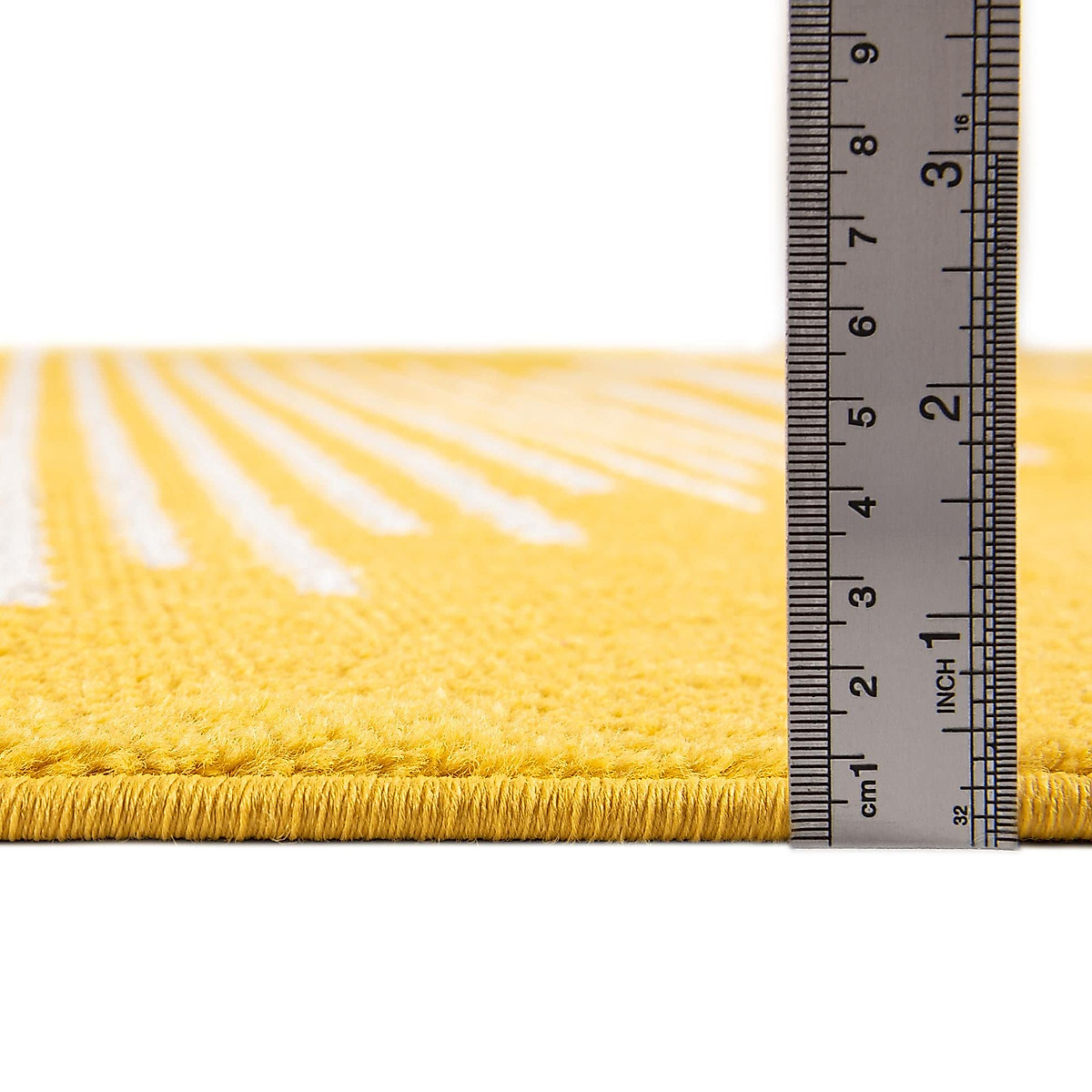 Unique Loom Kai Collection Area Rug - Warrior (4' x 6' Rectangle Yellow/Ivory)