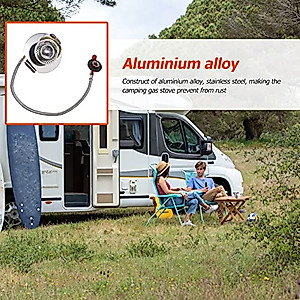 YARNOW 4pcs Case Barbecue Hiking Backing Camp Propane Stainless Bbq Stoves Small Picnic Adjustable Regulator Burner Butane and Portable Back Carry Steel Cooker Patio Hose for Camping