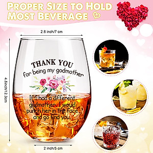 Thank You for Being My Godmother Wine Glass, Personalized Mother's Day Birthday Christmas Gift for Godmother Mother, 17 Oz Godmother Announcement Wine Glass for Godmother from Godchild (Thank You)