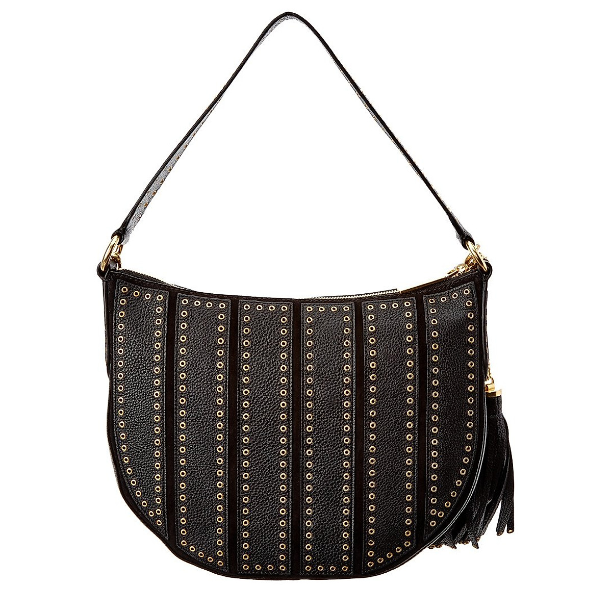 Michael Kors MICHAEL Brooklyn Grommet Appliqu Medium Convertible Hobo (Black)