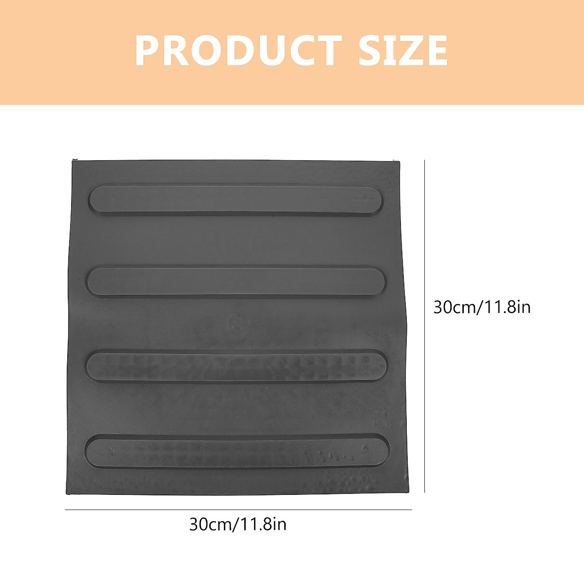 4pcs Tactile Paving Tiles Rubber Blind Road Bricks Patio Deck Tiles Outdoor Sidewalk Pad Walkway Floor Stickers for Pathway Garden Poolside Balcony