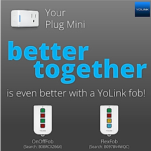 YoLink Smart Plug with Energy Monitoring, 1/4 Mile World's Longest Range Smart Home Mini Outlet Works with Alexa Google Assistant IFTTT Remote Control Home Appliances Anywhere, YoLink Hub Required