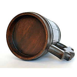 MyFancyCraft Gifts for Men Handmade Beer Mug Oak Wood Stainless Steel Cup Box Natural 0.3L 10oz Classic Brown