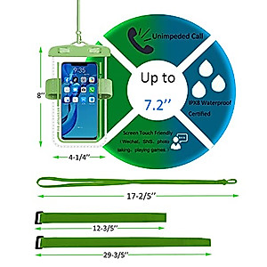 NIUTRIP Waterproof Phone Bags, Universal Cellphone Case, Waterproof Pouch with Waist Strap, Dry Bag with Adjustable Belt and Senstive Screen Touch for Swimming, Kayaking, Boating, Beach, 4 Pack