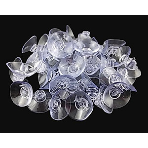 HONBAY 50pcs 20mm Diameter Mini Clear Plastic Suction Cup Without Hooks