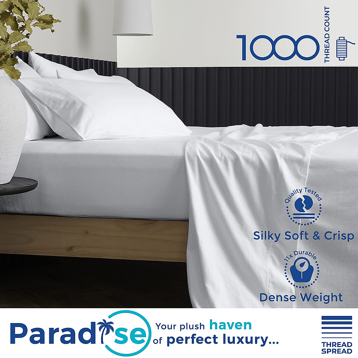 Pure Cotton Full Size Cotton Bed Sheets Set (Full Size,1000 Thread Count) Silver Bedding Pillow Cases (4 Pc) Cotton Sheets Full Size Bed- Sateen Sheets - 16 in Deep Pocket Full Sheets