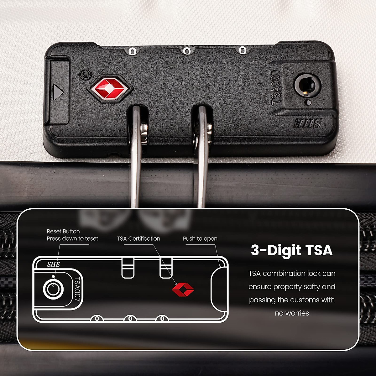 PRIMICIA GinzaTravel 2-Piece Luggage Sets Expandable Suitcases with 4 Wheels PC+ABS Durable Hardside Luggage sets TSA lock (White, 2-Piece Set(20"/29"))