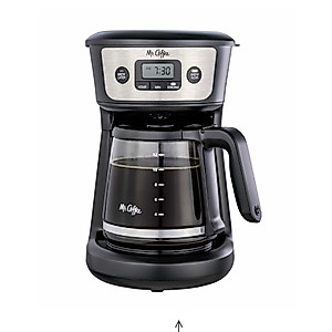 Mr. Coffee 12-Cup Programmable Coffeemaker, Strong Brew Selector, Stainless Steel.