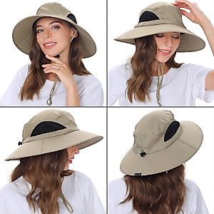 EINSKEY Unisex Sun Hat, Waterproof Wide Brim Bucket Hat Packable Boonie Hat for Fishing Hiking Gardening Safari Beach