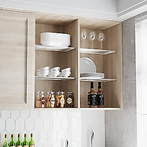 jkxoo 2Pack Expandable Closet Tension Shelves Organizers, Adjustable Wall Mounted Tension Shelf for Cabinet Rack Storage Wardrobe Divider Shelving for Closets Pantry Cupboard Kitchen