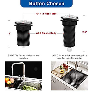 Garbage Disposal Air Switch Kit Dual Outlet Sink Top Waste Disposer On/Off Switches with ABS Power Module Long Stainless Steel Polished Button by CLEESINK