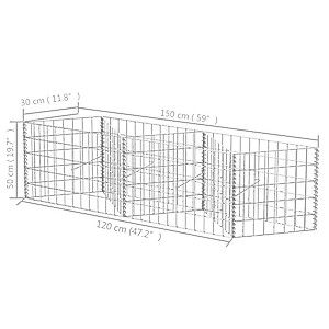 Gabion Basket,Garden Fence Border,Portable Fence,Privacy Fence,Fencing for Yard,Private Fence,Garden Fence for Dogs,for Deck,Patio,Backyard,Outdoor Pool,Porch, Galvanised Steel