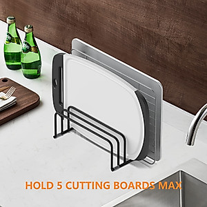 KORRTFID Cutting Board Storage Rack, Compact Chopping Board Organizer, Cutting Board Stand Holder, Bakeware, Cookie Sheets Organizer (0.6 Inch Width Slots)