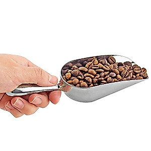 Ice Cube Scoop Cast Aluminum Shovel Scoops Kitchen Utility Scoops Set Contoured Handle, Ice Scooper for Ice Maker Freezer Coffee Bean Food Candy Flour Popcorn Rust Free 12 oz
