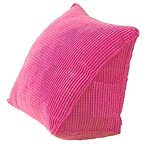 KOOS Solid Color Corduroy Ribbed Wedge Triangle Cushion Love Position Cushion Couple Adult Pillow Home Furniture Bed Sofa Decor (Rose)
