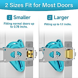 Metal Portable Door Lock for Travel Hotel Room Safety - Hotel Door Locks for Travelers Door Lock Security, Extra Lock from Inside, Apartment Home Security Device Travel Essentials,Blue