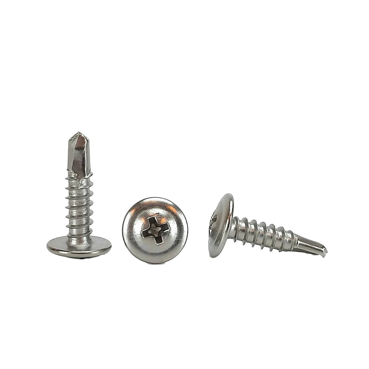 410 Stainless #10 x 3/4" Wafer Head Philips Self Drilling Sheet Metal Tek Screws, (1/2" to 1" Length in Listing), 100 Pieces, Modified Truss Head Self Driller (#10 x 3/4 Inch)