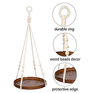 TIMEYARD Macrame Plant Hanger - Indoor Hanging Planter Shelf - Decorative Flower Pot Holder - Boho Bohemian Home Decor, in Box, for Succulents, Cacti, Herbs, Small Plants