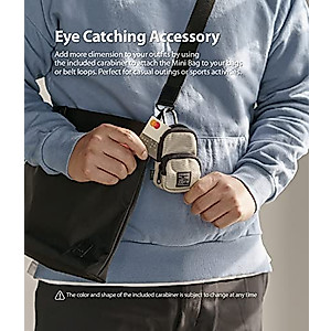 Ringke Mini Pouch Two Pocket, Small Bag for Universal Wireless Ear Buds, Durable Waterproof Keychain Accessories Compatible with AirPods Pro 2nd Generation and AirPods 4 Case - Beige