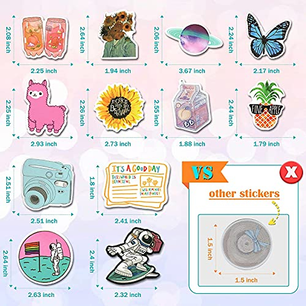 LIFEBE 500pcs Stickers Pack for Water Bottles, Waterproof Cute Vsco Laptop Stickers for Teens, Aesthetic Vinyl Decals for Kids, Bulk Stickers for Adults