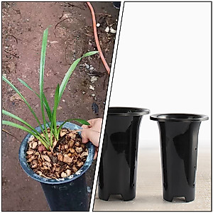 YARNOW Hydroponic Baskets 12pcs Supplies Flowerpot Net Slot Side Drainage Root Mesh Aquatic Garden Slotted Duty Pond Outdoor Aquaponics Planting Filter Home Black Control Plant