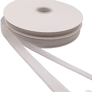 KLTRIBBON Nylon Velvet Ribbon Single Faced,3/8 Inch X 25Yards Spool (White)