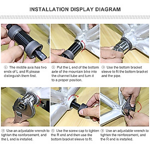 Create idea Mountain Bike Square Cartridge Taper Bottom Bracket 68x118mm Bicycle Axle Sealed Black Mountain Bike Square Hole Axis Bike Parts with Waterproof Screws