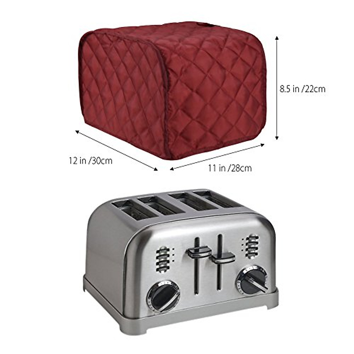 NKTM 2 Pack Four Slice Toaster Appliance Cover, Dust and Fingerprint Protection, Machine Washable (12W x 11D x 8.5H)