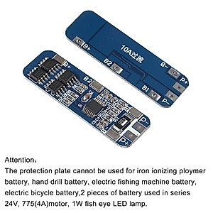 4Pcs 3S 12V 10A BMS Lithium Battery Protection Board Liion Charger Protection Module with Overcharge/Over-Discharge/Over-Current/Short Circuit Protection