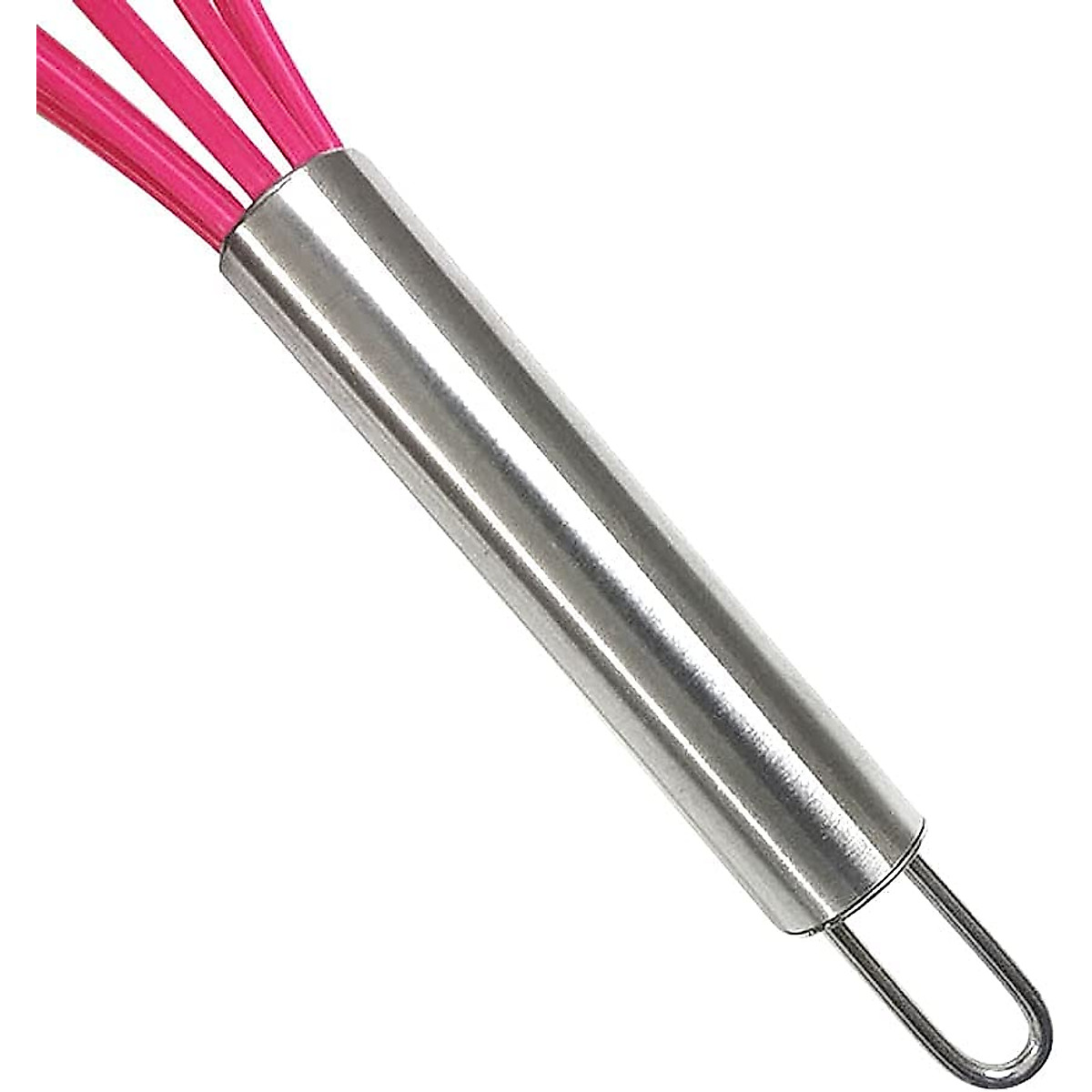 4 Pack" Multi-Color Mini Silicone Kitchen Whisks with Stainless Steel Handles Egg Beater Milk Beater Balloon Whisk for Blending Stirring Whisking and Beating(4 Colors)