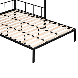 Livavege Twin Over Full Bunk Bed with Shelves & Grid Panel, Detachable L-Shaped Bunk Beds w/Full-Length Guardrails & Ladder for Kids Boys Girls Teens Adults, Metal Bunkbed Frame Wood Slats/Noise-Free