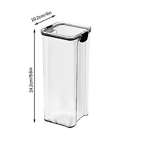Iuhan Storage Jar,Food Storage Containers,Home Kitchen Pantry Organization,Square Transparent Buckle Dry Storage Jar for Miscellaneous Grains Barley Noodle Nut Candy Dry