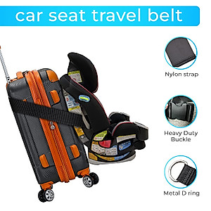 Car Seat Travel Belt, Car Seat Travel Strap, Car Seat Luggage Strap to Convert Your Car Seat and Carry on Luggage in an Airport Car Seat Stroller & Carrier!!!