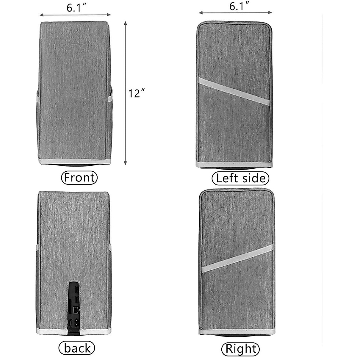 Dust Cover for Xbox Series X, Console Customized Anti Scratch Waterproof Cover Nylon Sleeve Premium Ultra Fine Soft Velvet Lining Case Cover Dust Guard with Back Cable Port Grey