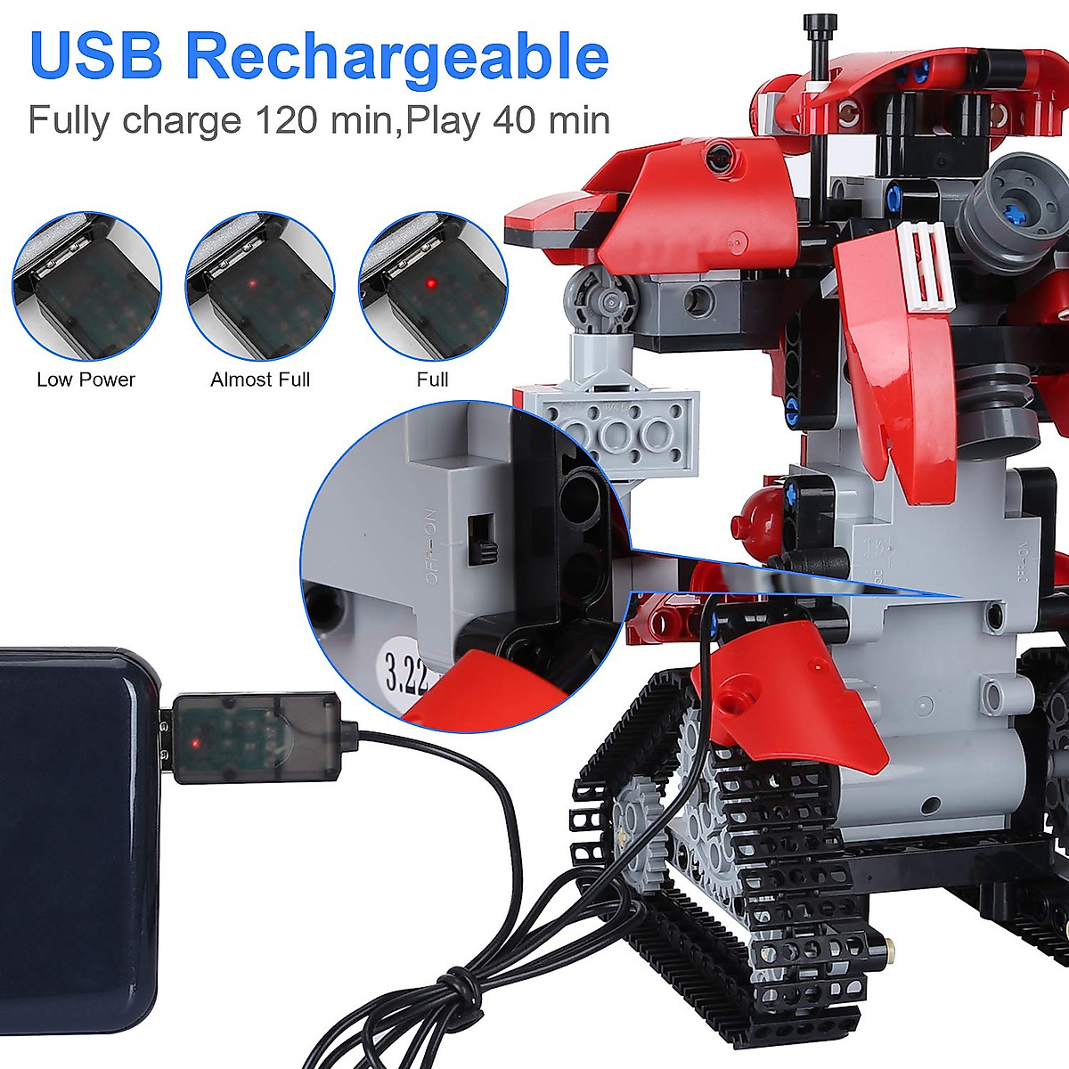 ritastar APP Remote Control Robot Building Blocks Creative Toolbox Educational Smart Tracked RC Robotics Building Bricks Set Kit S.T.E.M Learning Toy Gift for Boys Girls Kids 8 and Above(Red,392pcs)