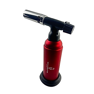 Space King Heavy Duty Single Jet Torch Lighter - Adjustable Flame - Perfect for Camping, Kitchen, Backyard, Travel, Beach, BBQ, Mountain, Outdoors, Travel, Welding, Garage, and more. (Red)