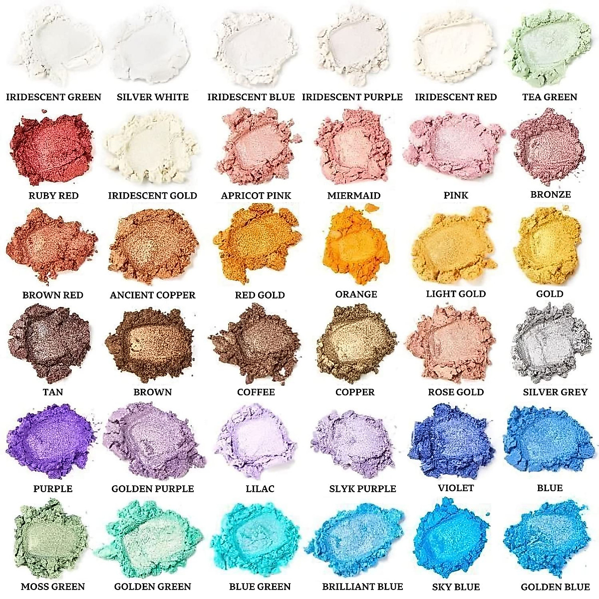 Smalltongue Mica Powder for Epoxy Resin, 36 Colors, 0.35 oz(10g) Bottles Mica Glitter Powder, Mica Pigment Powder for Lip Gloss, Soap Making, Bath Bomb, Art Crafts, Resin Dye, Nails