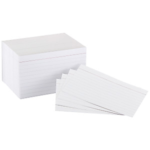 Amazon Basics Heavy Weight Ruled Lined Index Cards, White, 3x5 Inch Card, 300-Count