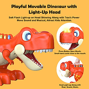 Baby Dinosaur Musical Toys 6-12-18 Months，Toddler Music Dinosaur Toy, Animal Push Toys for Toddlers 1-3, 26 Key Light and Sound Toys