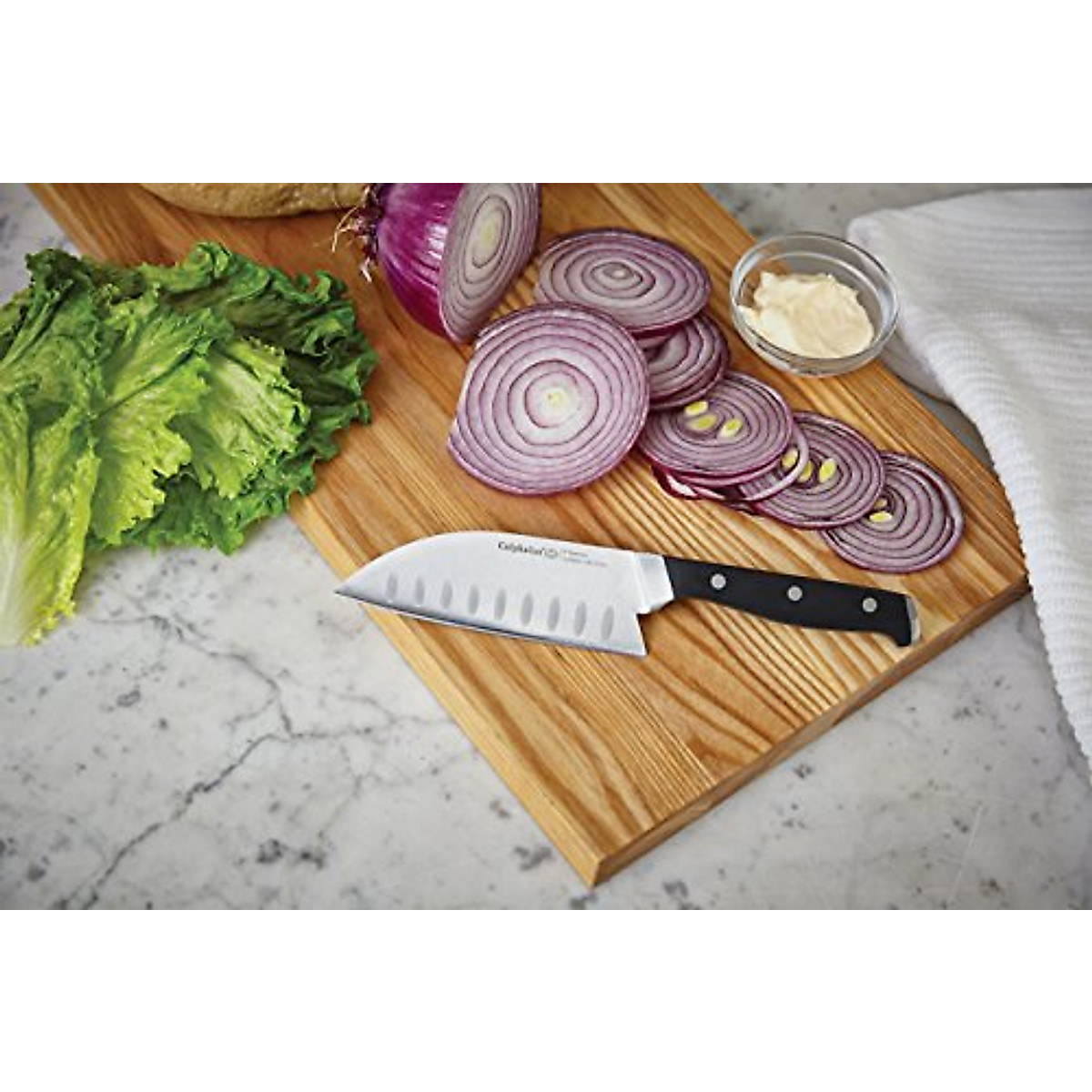 Calphalon Kitchen Knife Set with Self-Sharpening Block, 15-Piece Classic High Carbon Knives