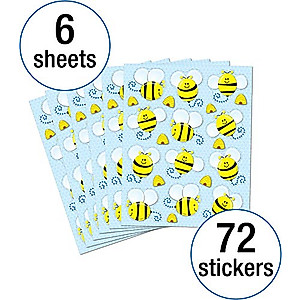 Carson Dellosa 72 Bumble Bee Stickers for Kids, 6 Sheets of Bugs With Hives for Spring Crafts, Scrapbooking, Water Bottle, Teacher Planner, Reward Chart, and School Supplies, Classroom Must Haves